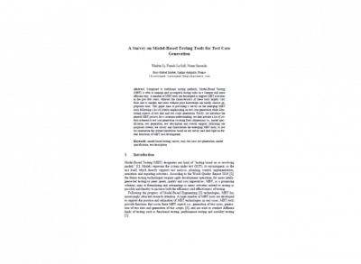 A Survey on Model-Based Testing Tools for Test Case Generation – EGM